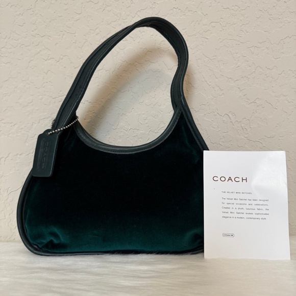 Coach | Bags | Coach Vintage Green Velvet Mini Ergo | Poshmark